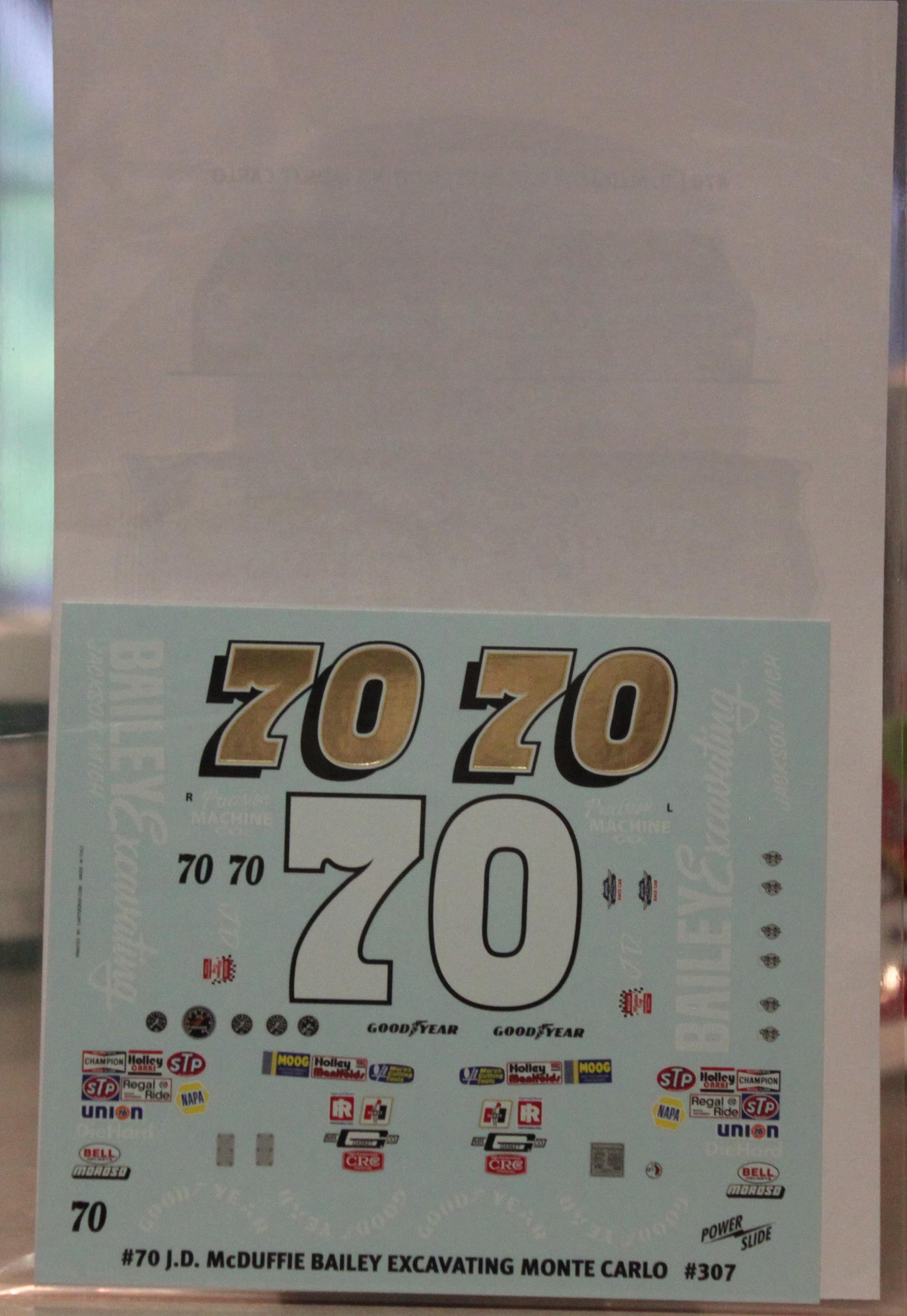#70 J.D. Mcduffie Bailey Excavating Monte Carlo By Powerslide - Ace Decals