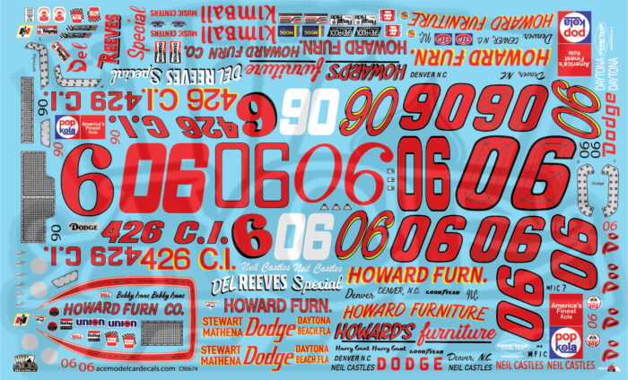 #06 Neil Castles Howard Furniture Plymouth & Dodges - Ace Decals