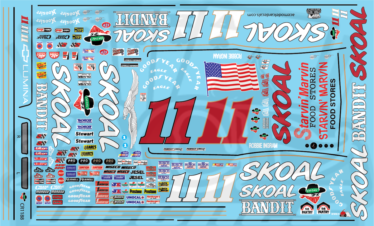 #11 Jack Ingram Red Skoal cars! - Ace Decals