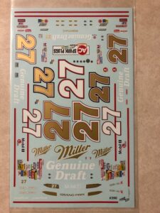 #27 Miller Genuine Draft Pontiacs 1990 Powerslide - Ace Decals